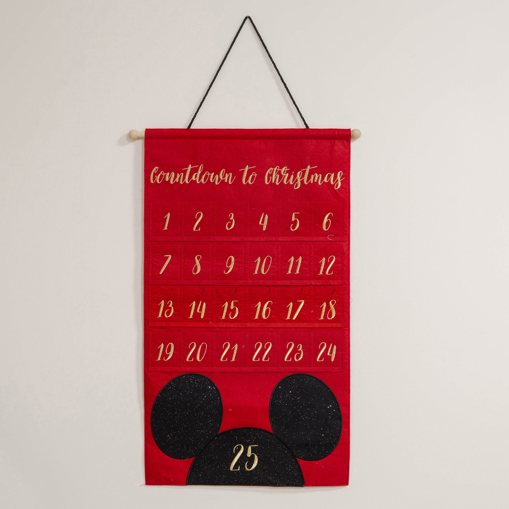 Disney Mickey Mouse Embroidered Fabric Advent Calendar | Wayfair.ie