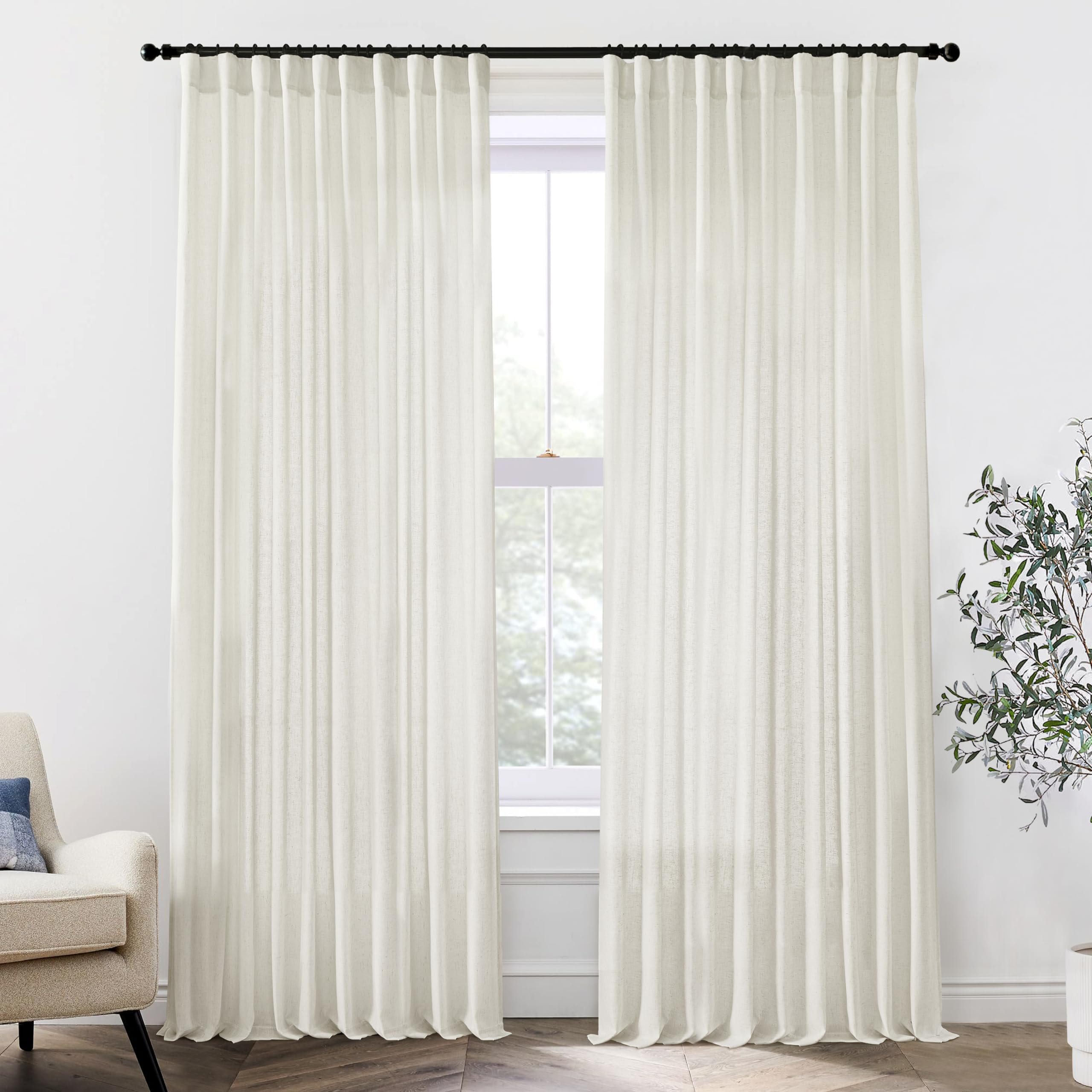 Hokku Designs Extra Wide Curtains 70 In Width For 60 & 72 Inch Window ...