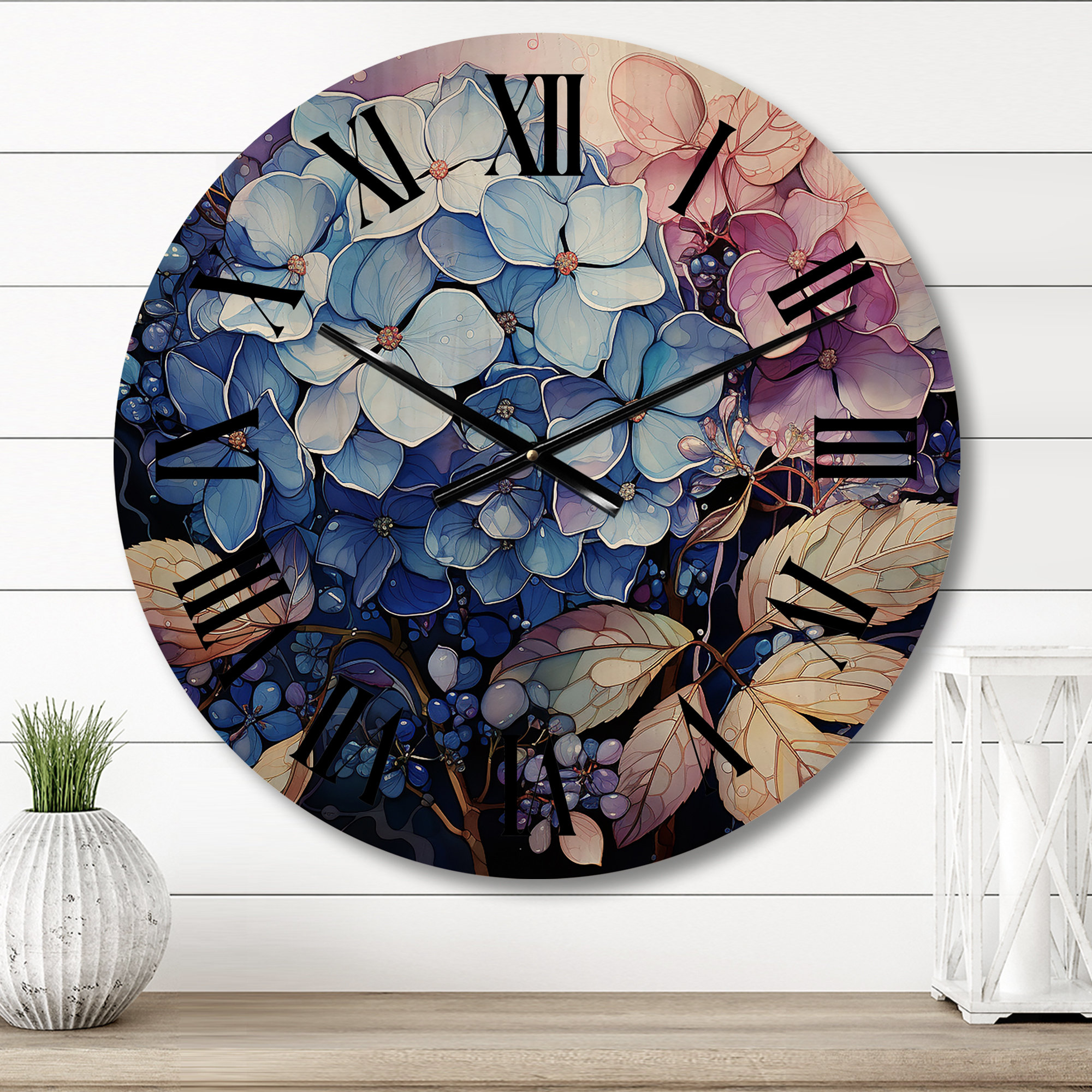 East Urban Home Blue Pink Hydrangea Hydrangea Whispers - Floral ...