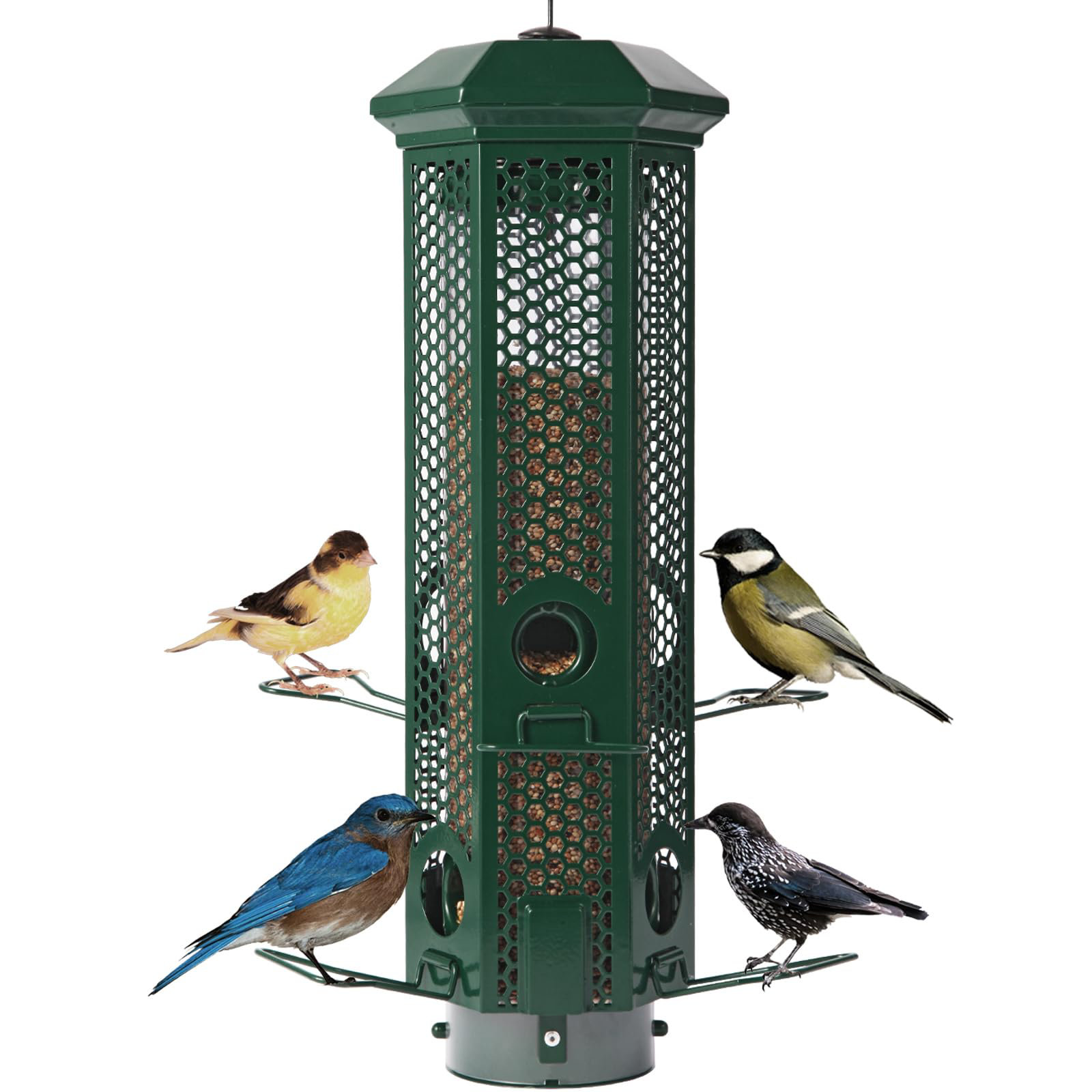 One Allium Way® Squirrel Proof Bird Feeders With Removable Base, Metal ...