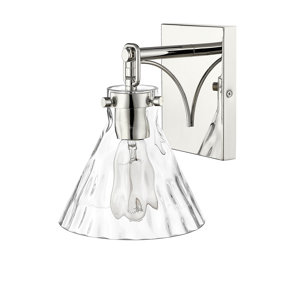Breakwater Bay Aafiya 9.25" Tall Steel Armed Sconce with Water Glass ...