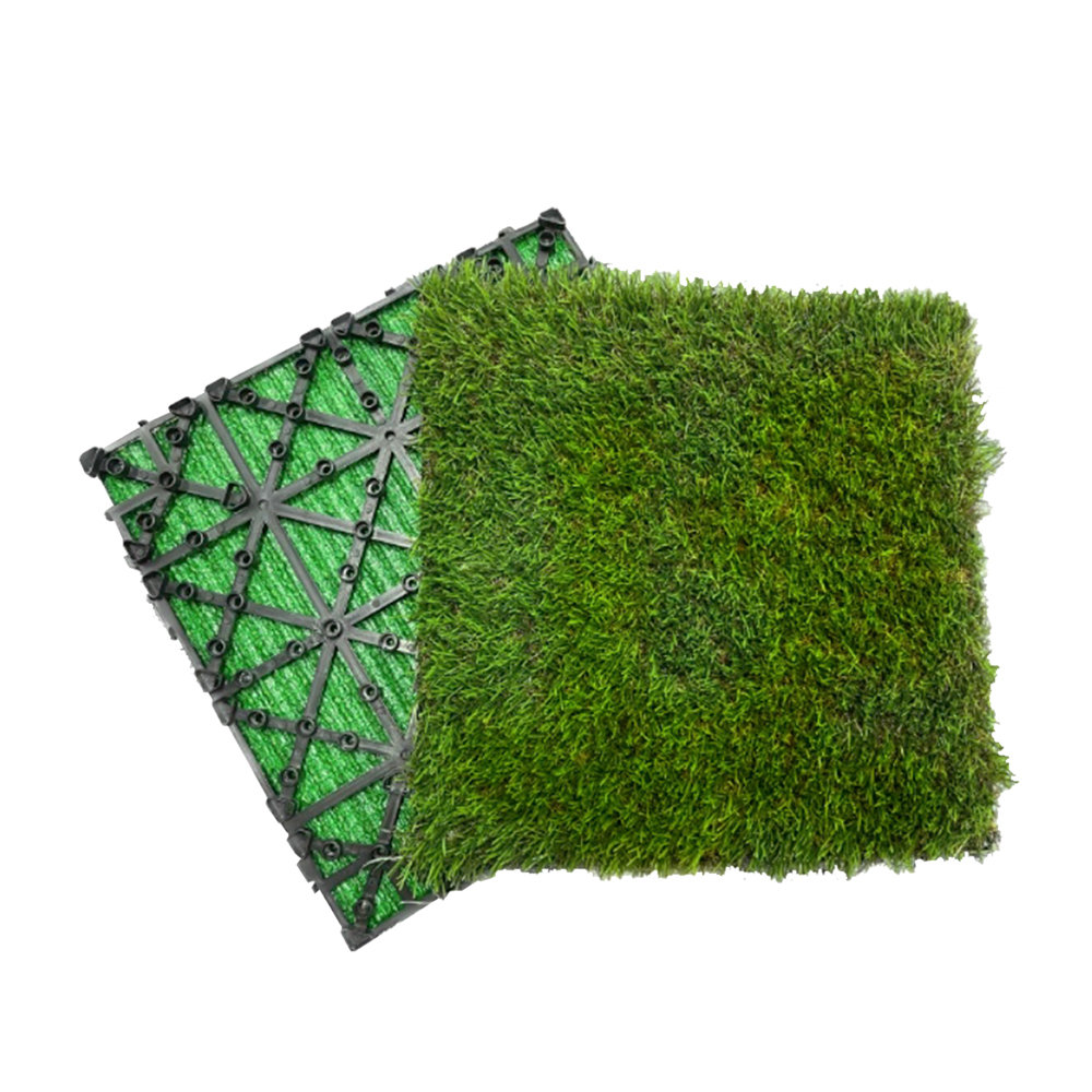 Panarciss 35 Pieces Artificial Interlocking Turf Tiles, 12 × 12 Inch ...