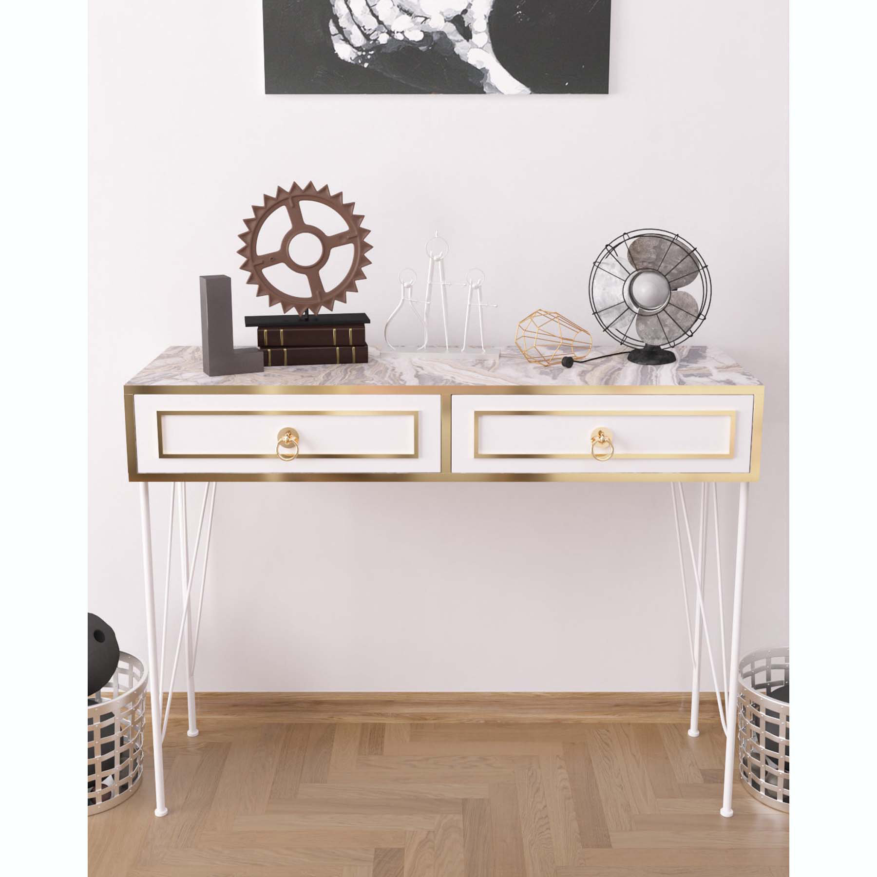 Mercer41 Wood Base Console Table With Metal Legs - Wayfair Canada