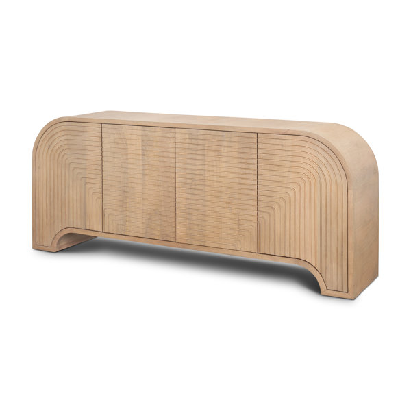 Mercana Sorina Reverse Fluted Light Brown Wood Sideboard | Wayfair