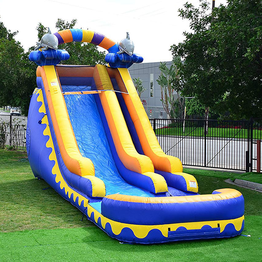 JumpOrange 18 FT Dolphin Splash Commercial Grade Water Slide with Pool ...