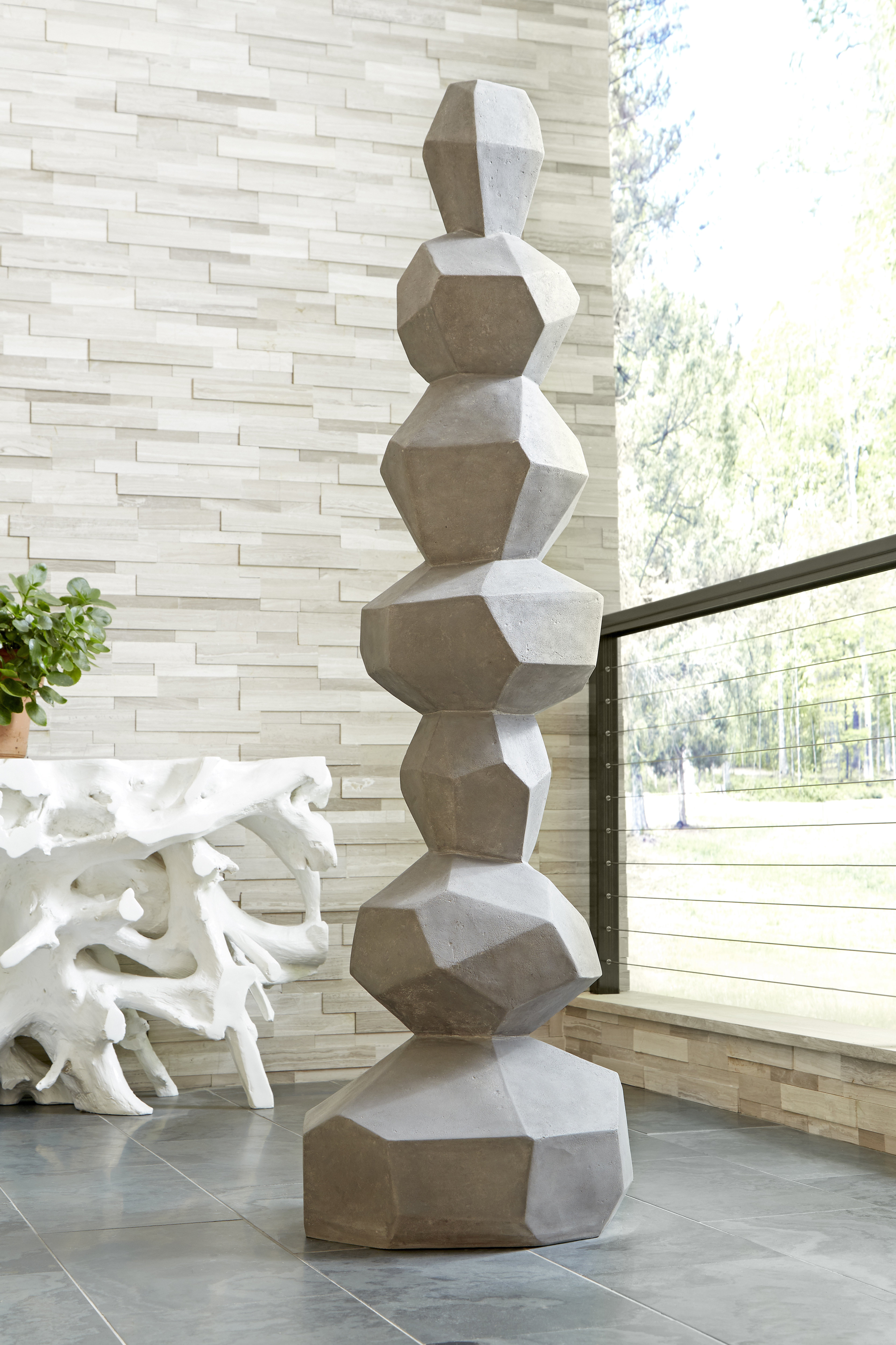 Phillips Collection Faceted Rock Column Sculpture | Wayfair
