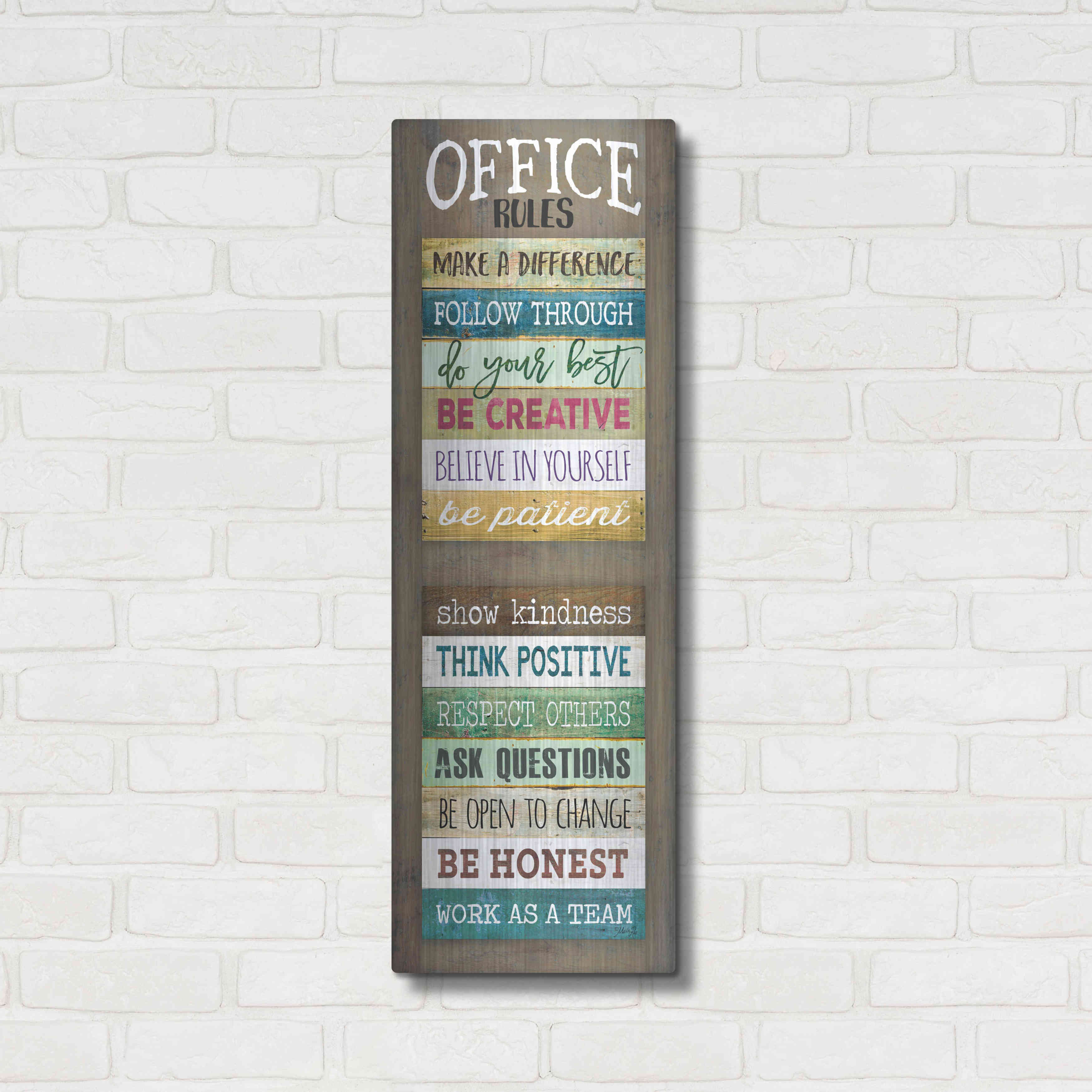 Trinx 'Office Rules' by Marla Rae, Metal Wall Art | Wayfair