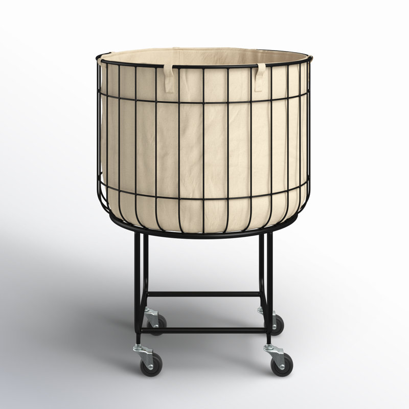 Joss & Main Everette Metal Deep Set Wire Basket Storage Cart with ...