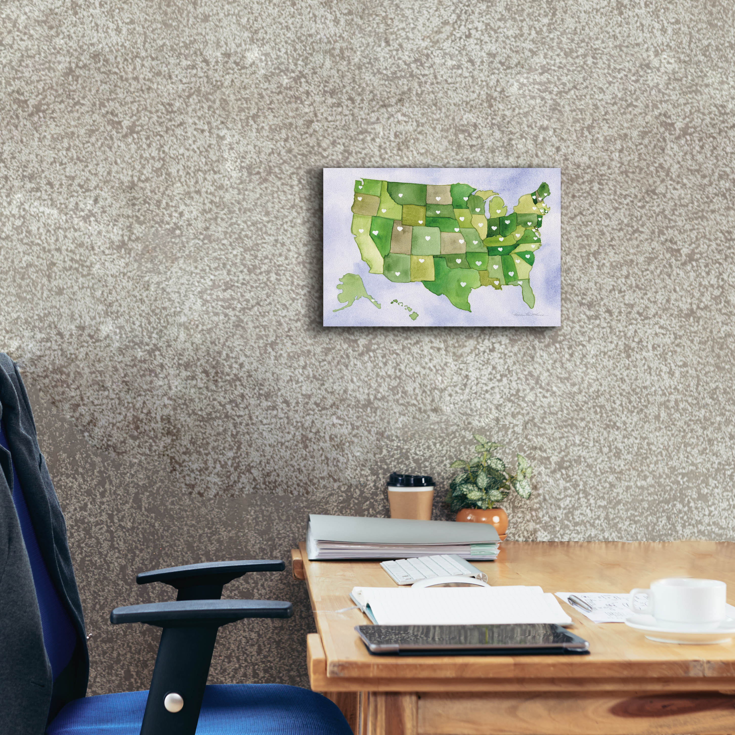 Epic Graffiti 'Usa Capital Map' by Kathleen Parr Canvas Wall Art | Wayfair