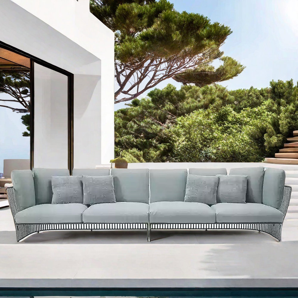 A Zoetic Home Aluminum tube patio sofa | Wayfair