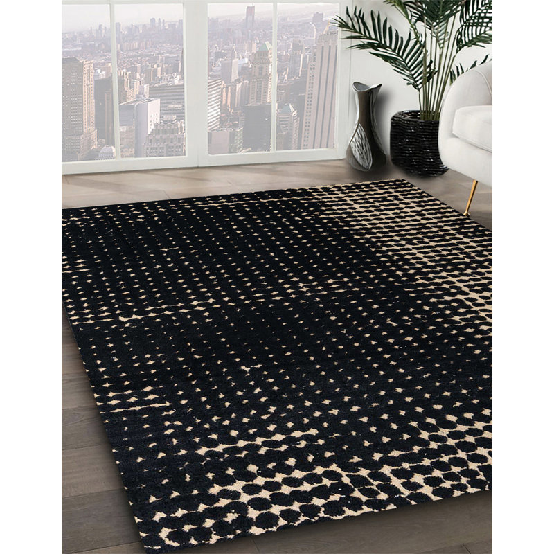 Latitude Run® Black Machine Washable Rug | Wayfair