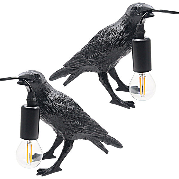 Red Barrel Studio® Nita Table Lamp Novelty Lights Resin Crow Light ...