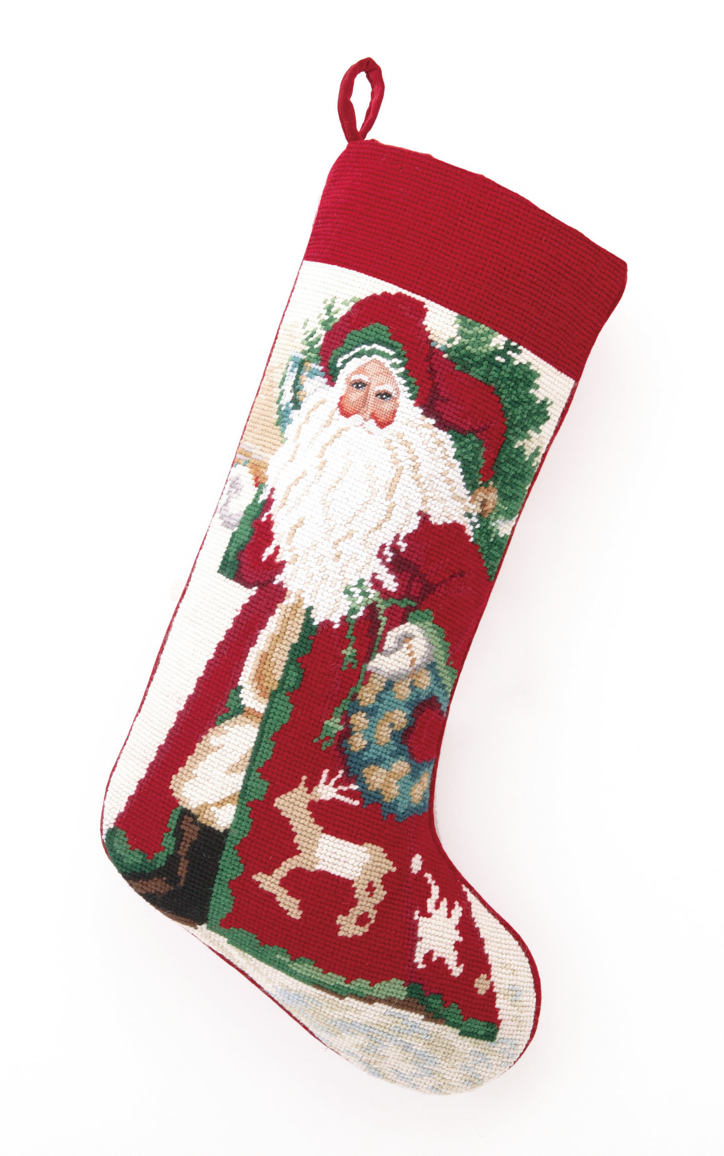 Peking Handicraft Snowflake Santa Needlepoint Stocking & Reviews | Wayfair