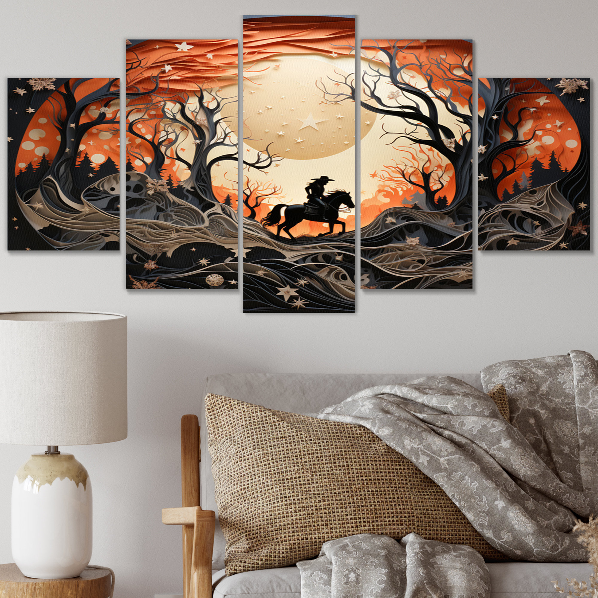 Design Art Western Wild Horse Show - Western Metal Wall Decor Set ...