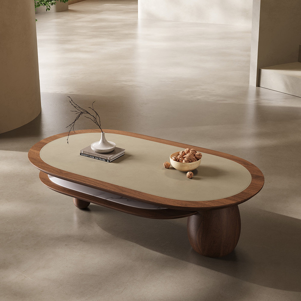 Orren Ellis Italian Style Wooden Oval Tea Table | Wayfair