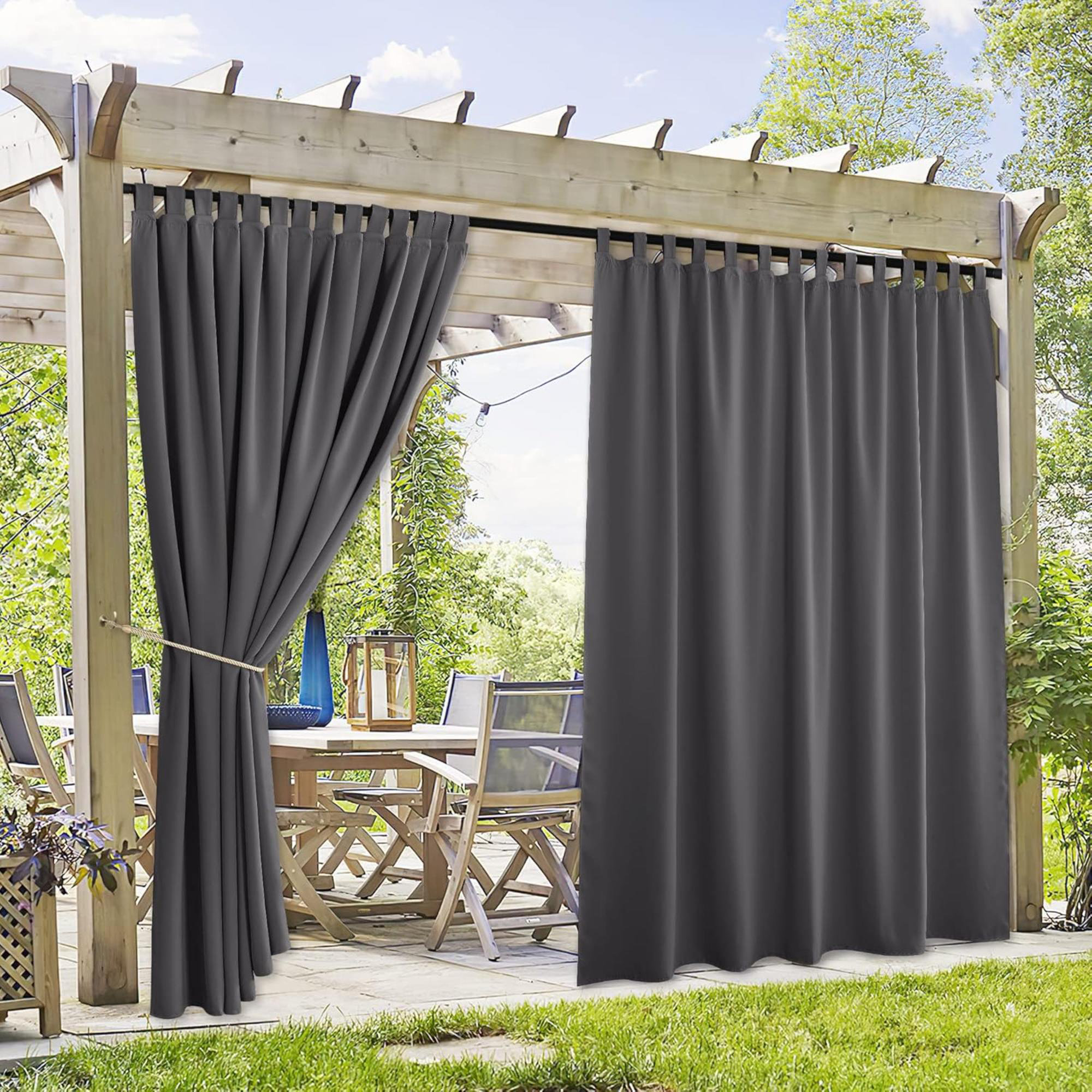 Latitude Run® Porch Curtains Outdoor Waterproof 2 Panels Detachable Top ...