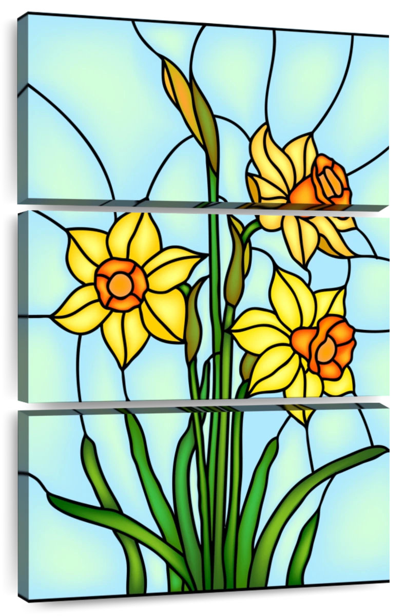 Lark Manor™ Harnek Stained Glass Window Daffodils | Wayfair
