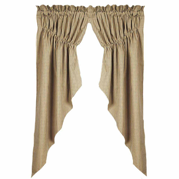 Home Collection By Raghu York Ticking Black Gathered Swag, 72 By 63 ...