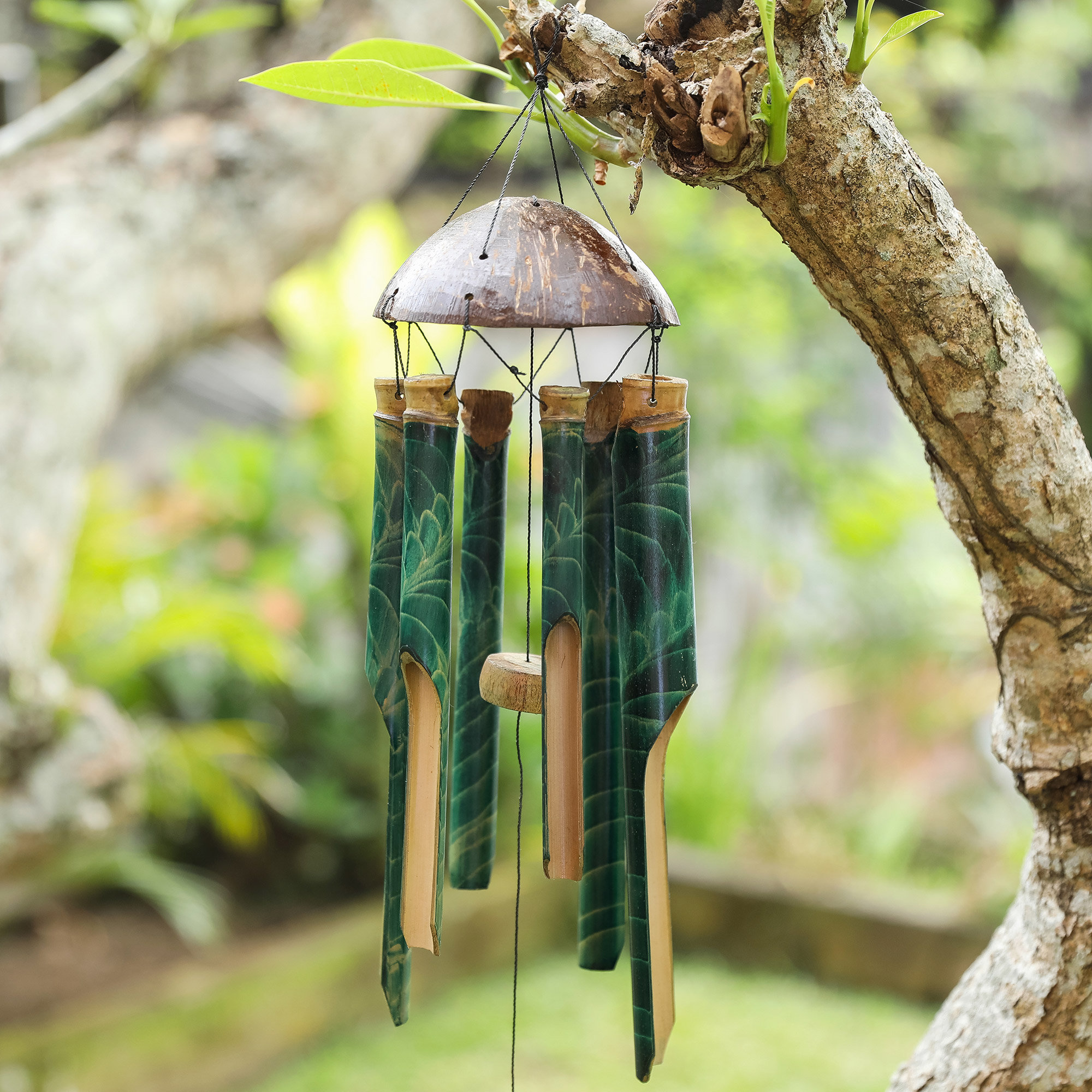 Arlmont & Co. Howa Bamboo and Coconut Shell Wind Chime - Wayfair Canada