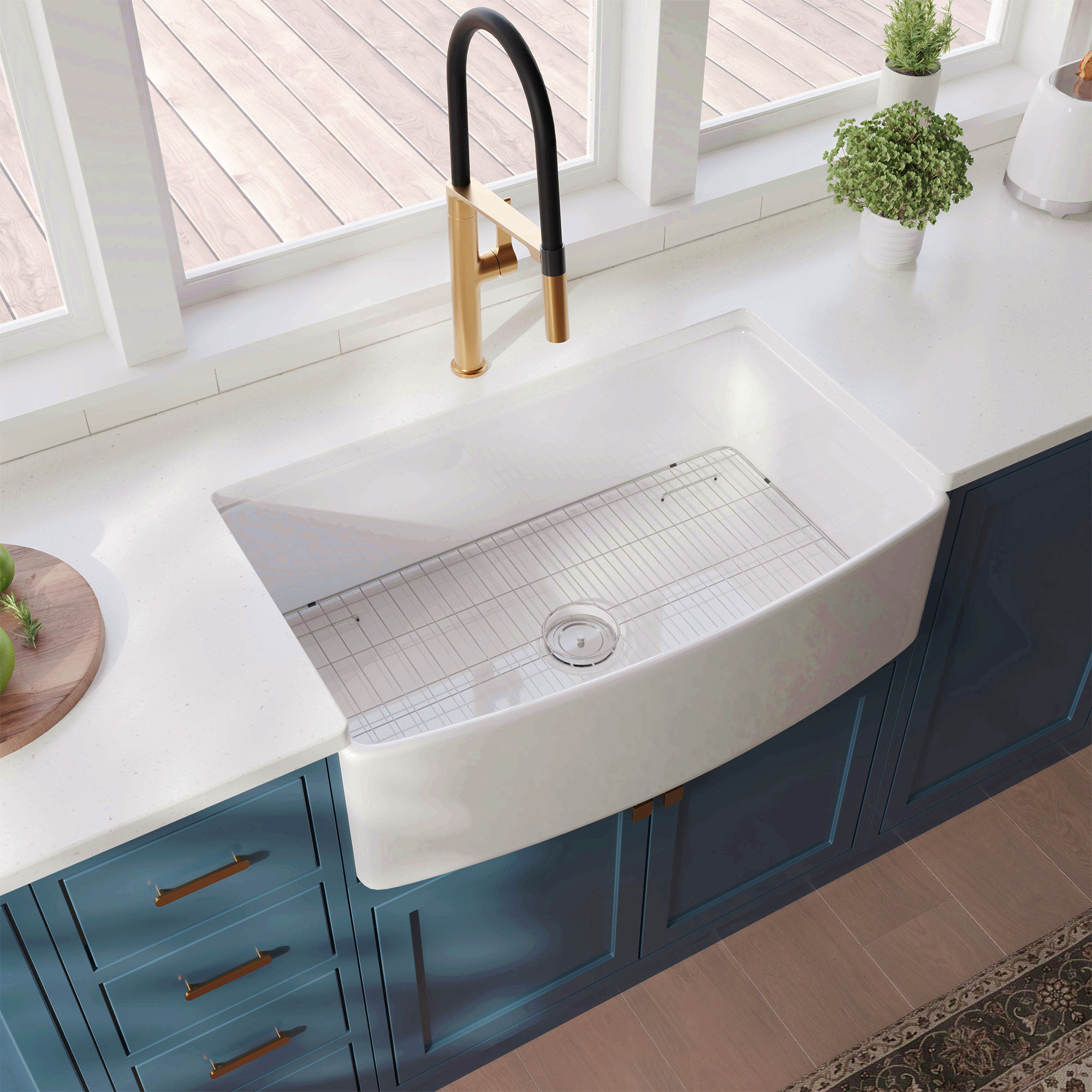 DAPPER DOODLES INC Évier de cuisine Fireclay Farmhouse - Wayfair Canada