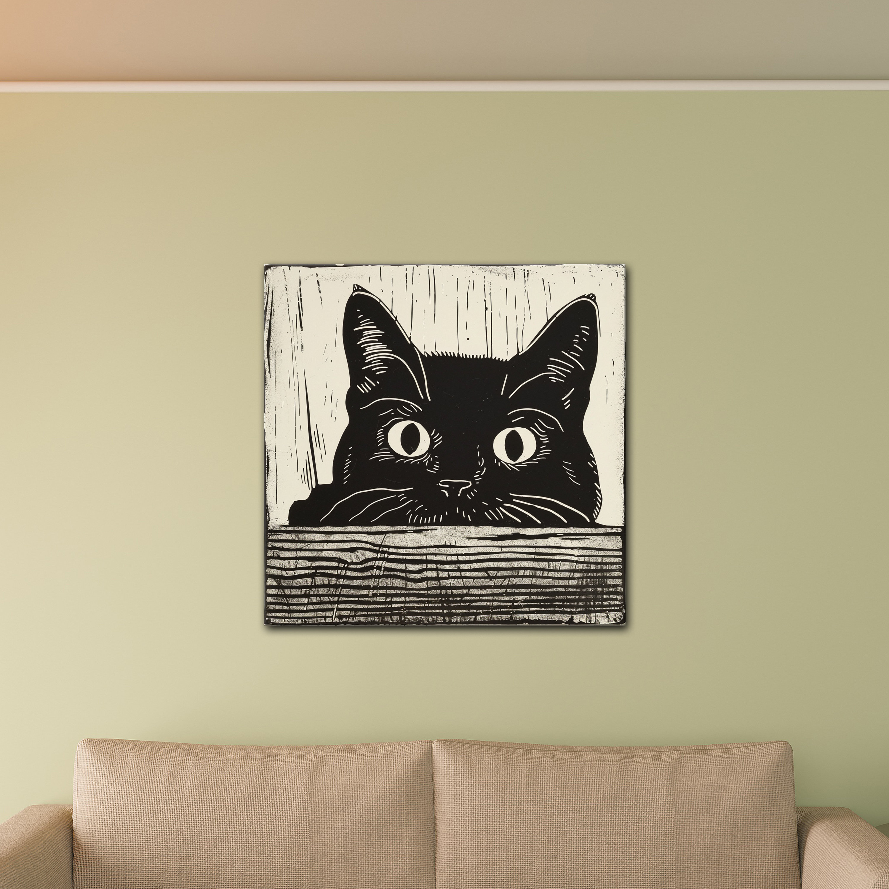 Winston Porter Curious Observer: black and white woodcut style black ...