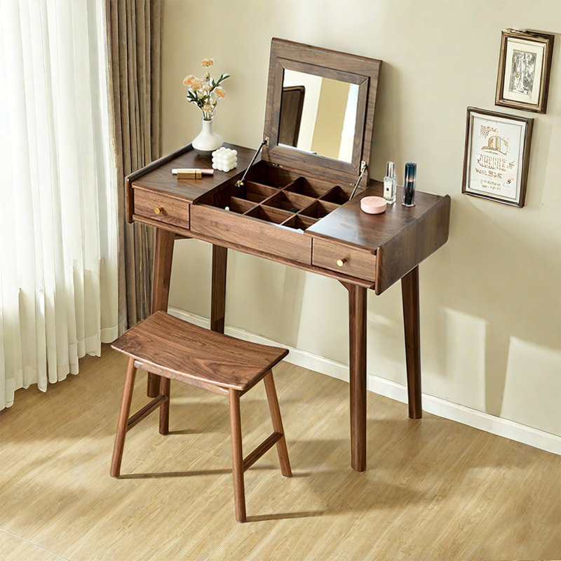 Enjoy Comfort Living Simple modern solid wood clamshell Makeup Vanity ...