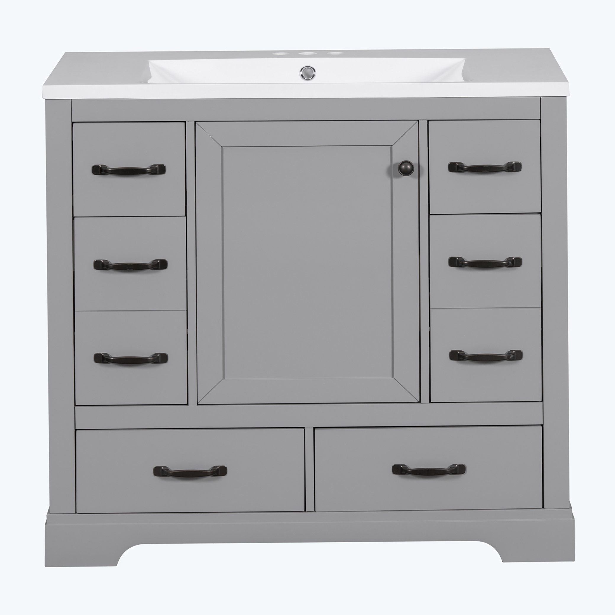 Winston Porter Jarisa 36.00'' Single Bathroom Vanity with Ceramic Top ...