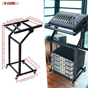 5 CORE 5 Core DJ Mixer Stand 12U Adjustable Rack Mount Rolling Stage ...
