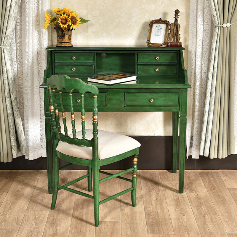 Red Barrel Studio® 41.34" Green Rectangular Solid + Manufactured Wood ...