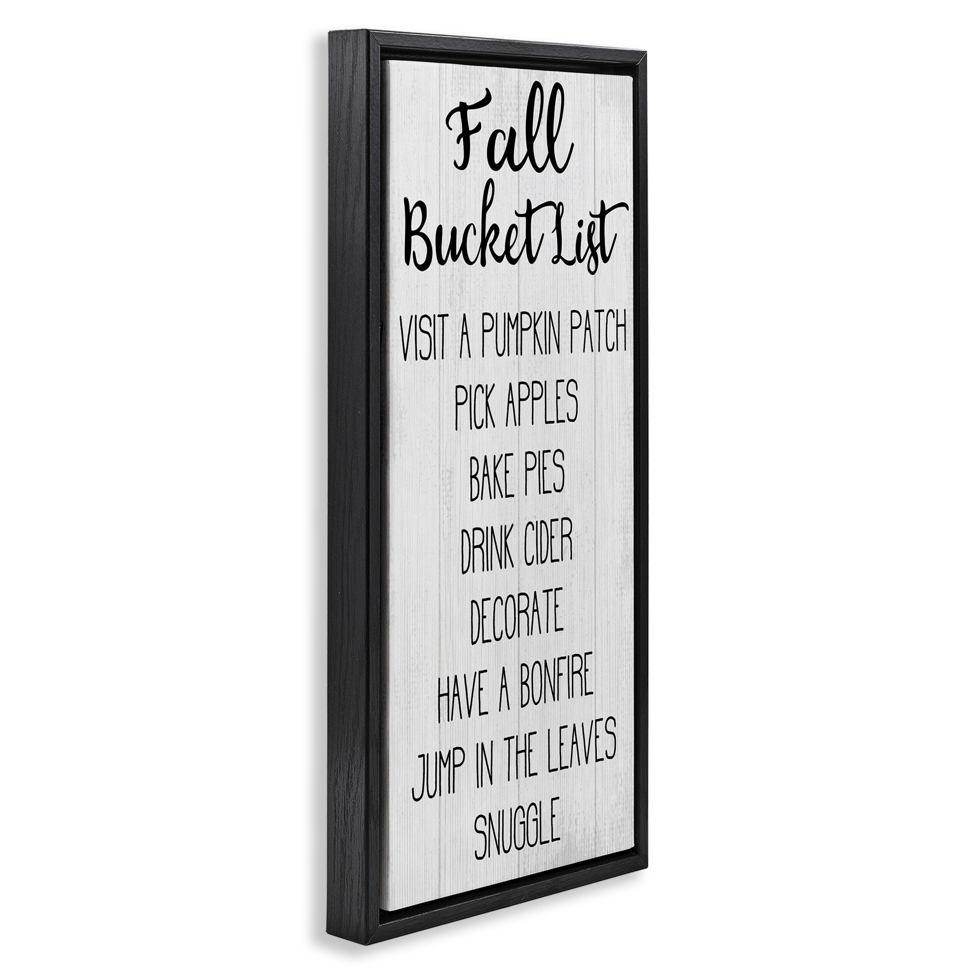 Trinx Fall Bucket Goals Sign Framed Floater Canvas Wall Art by Daphne ...