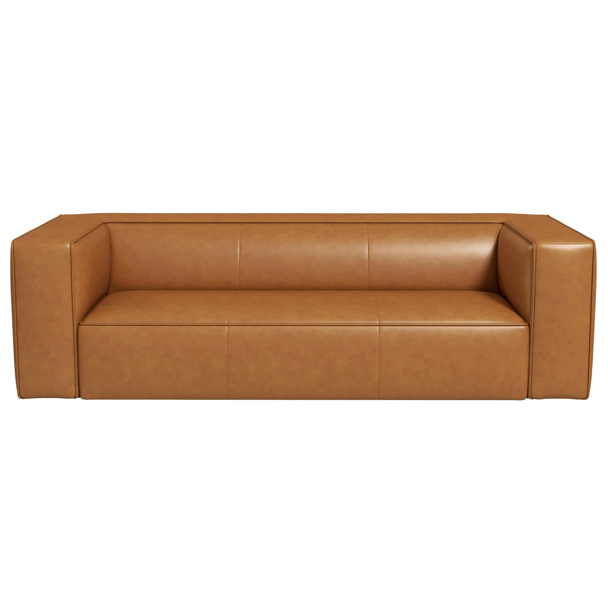 17 Stories Colton Tan Leather Sofa | Wayfair