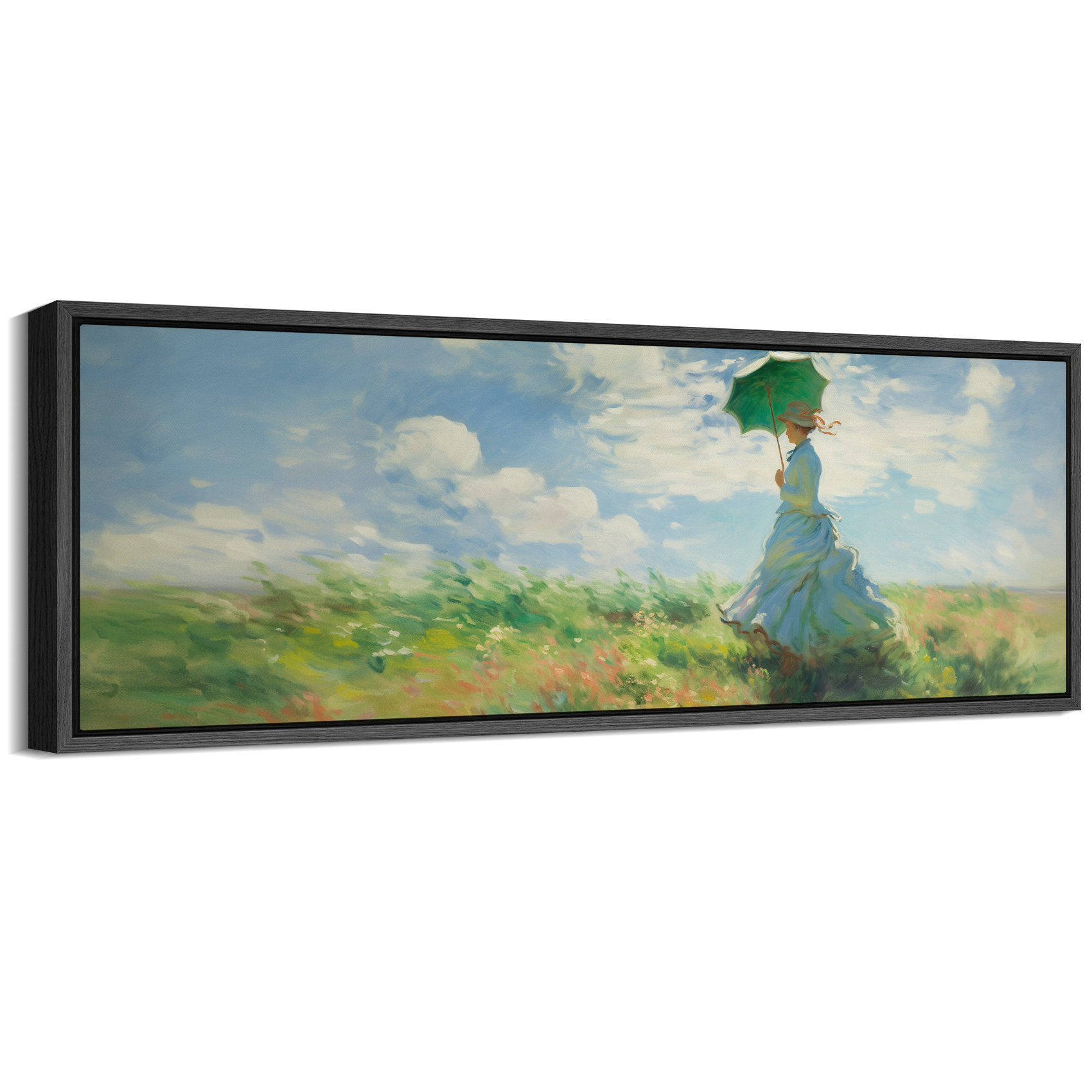 IDEA4WALL Famous Artwork Springtime Stroll Woman With Parasol Bright ...