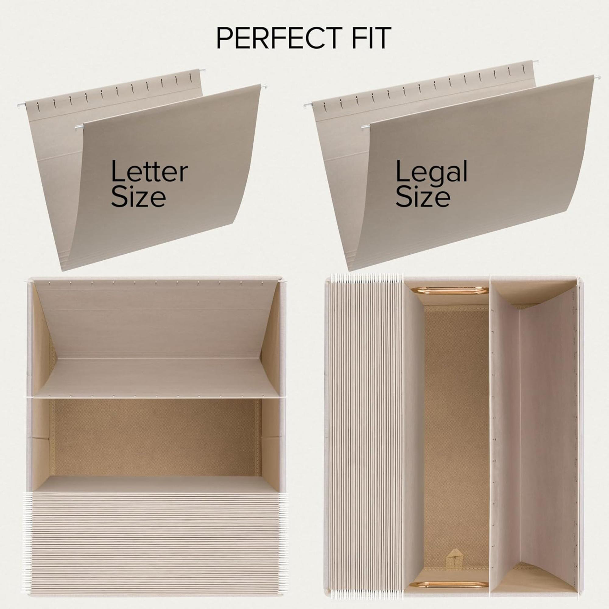 Rebrilliant Decorative File Organizer Box Set Of 2 Collapsible Linen ...