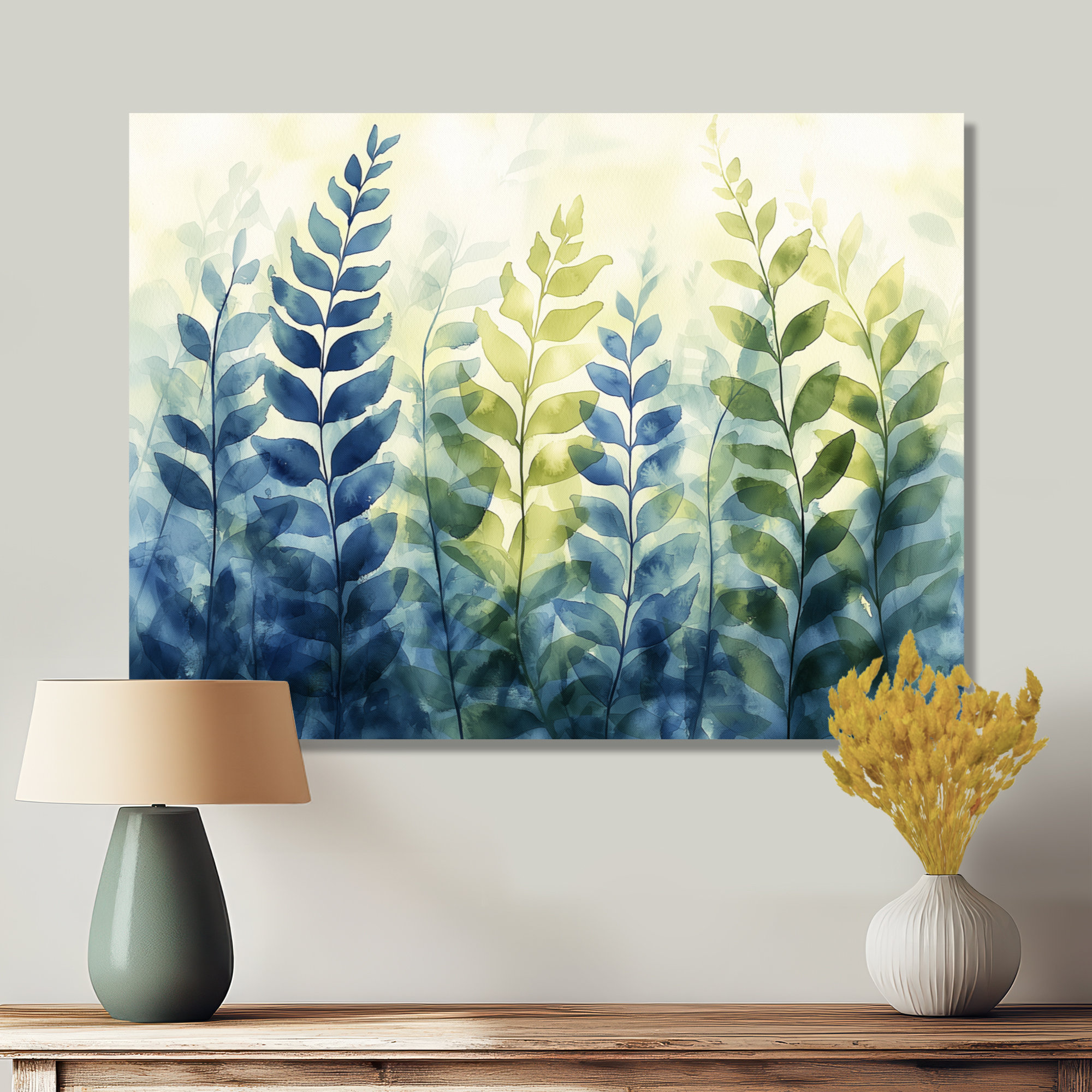 Winston Porter Fern Fronds In Green Pastels Impressionist V - Ferns ...