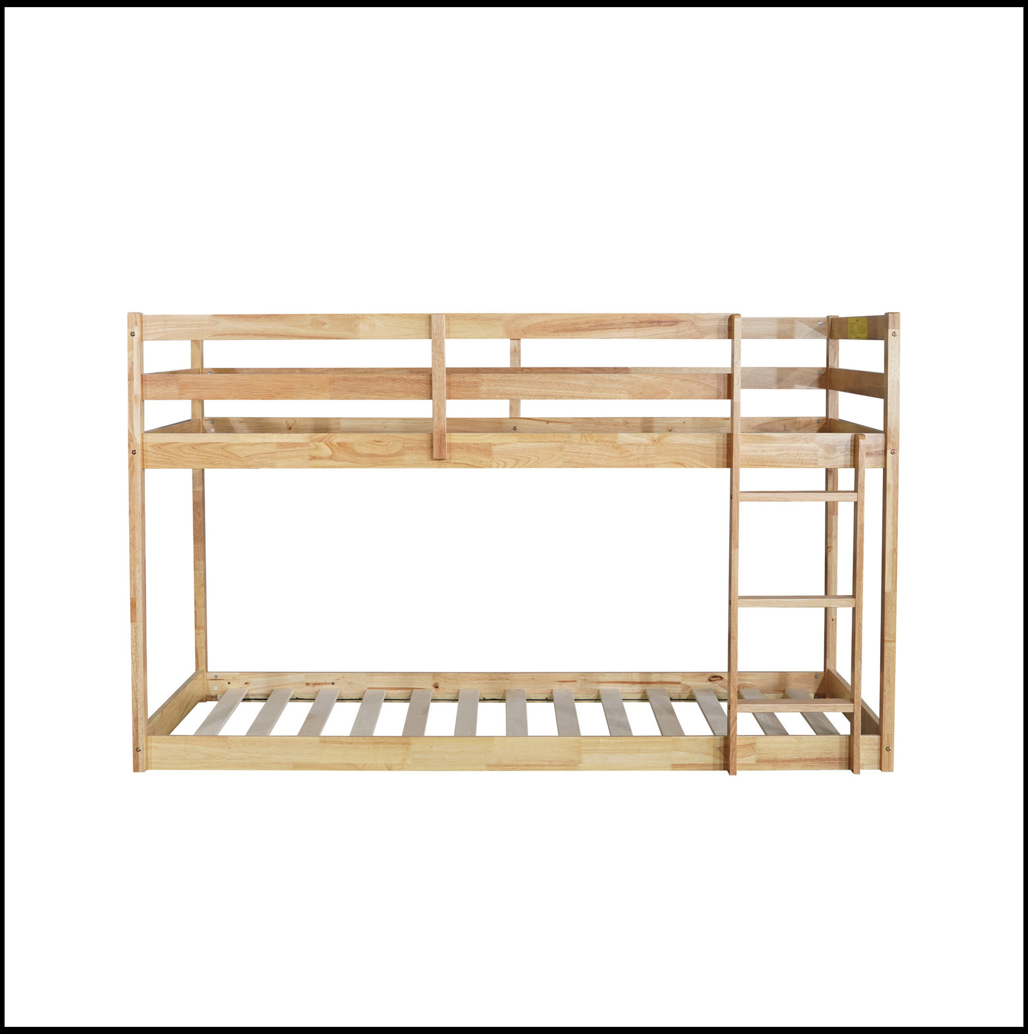 Latitude Run® Solid Wooden , Solid Rubber Wooden Twin Over Twin Loft ...