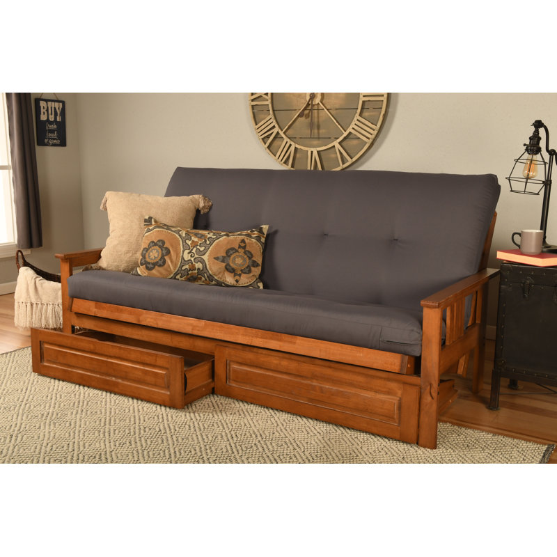 The Twillery Co.® Stratford Full Futon Frame Includes Storage Drawers ...