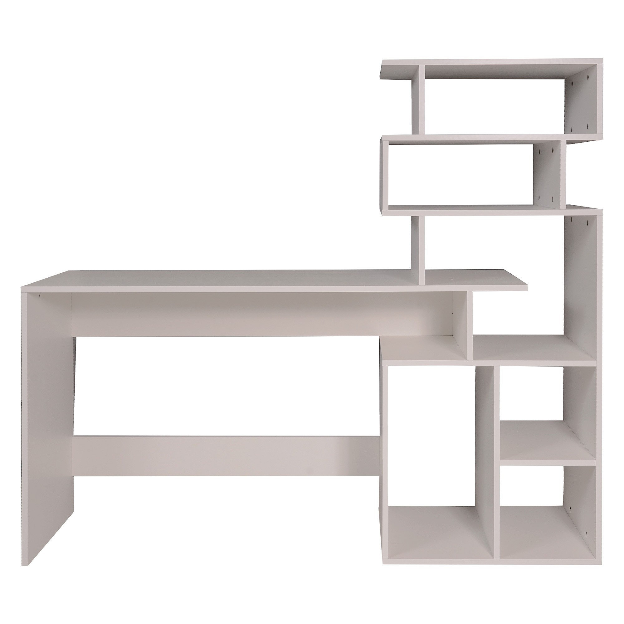 Ebern Designs Ditchko Desk With Modern High Bookcase, Console With ...