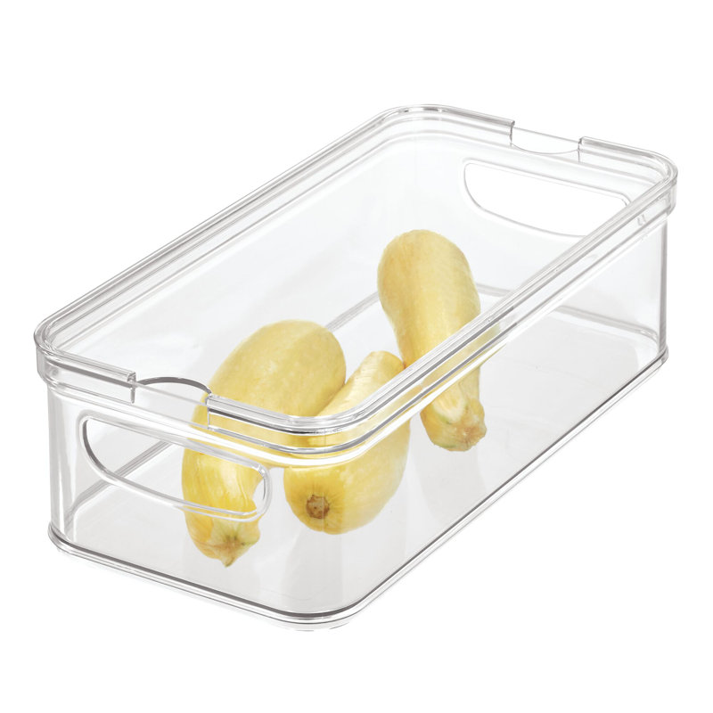 iDesign Crisp Plastic Divided Bin with Handles and Sliding Tray ...