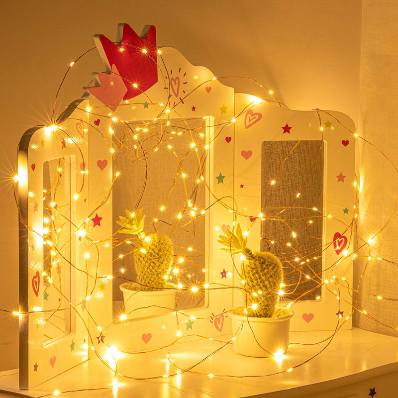 The Holiday Aisle® 200 LED 66 Ft Copper Wire String Lights & Reviews ...