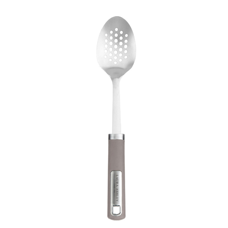 Laura Ashley Stainless Steel Slotted Spoon - Dark Dove | Wayfair.co.uk