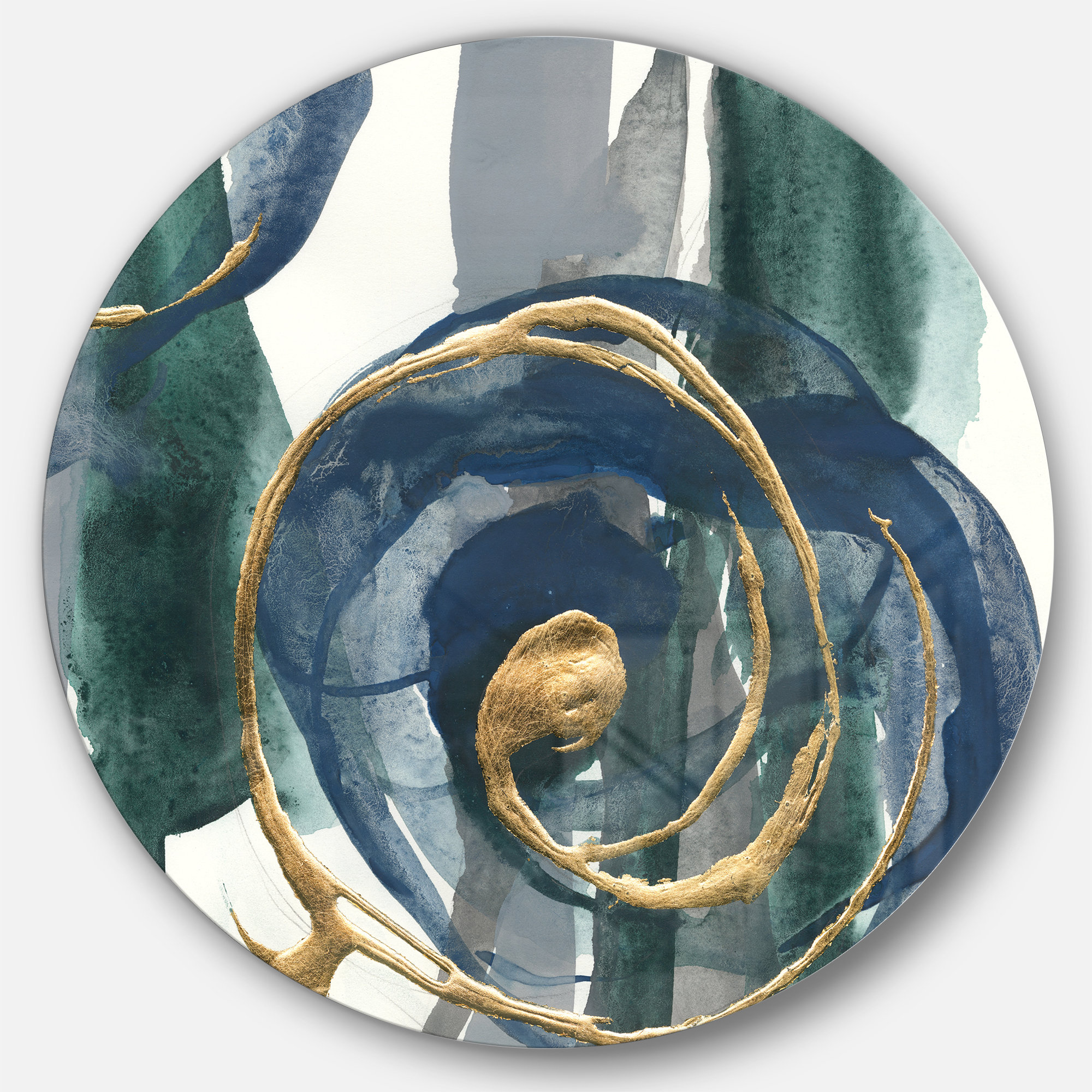 East Urban Home 'Metallic Indigo and Gold I' - Painting Print on Metal ...