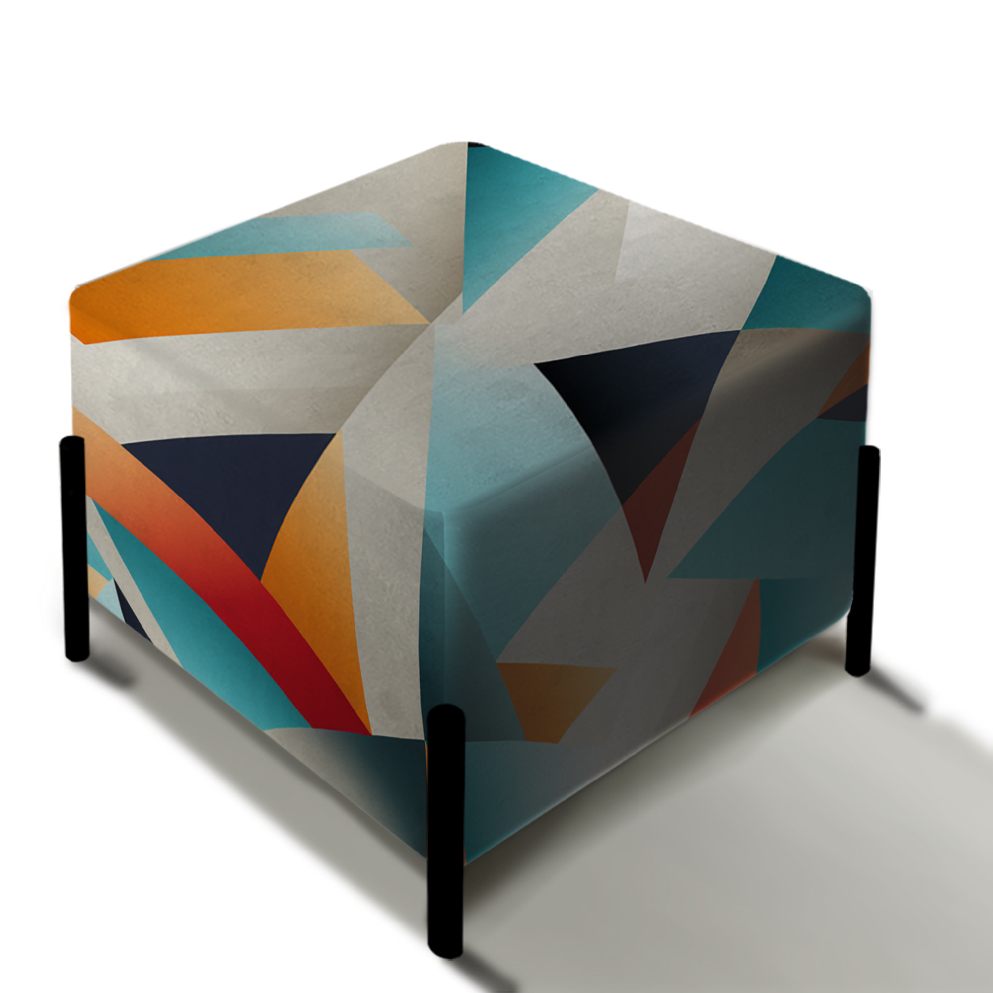Design Art Geo Haze - Geometric Square Ottoman | Wayfair