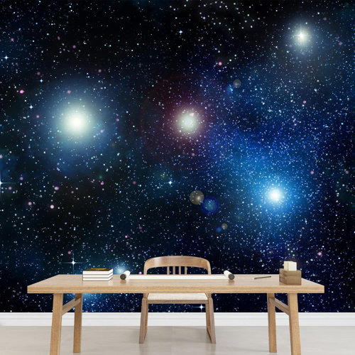 IDEA4WALL Planet In Outer Space Galaxy Wall Mural | Wayfair