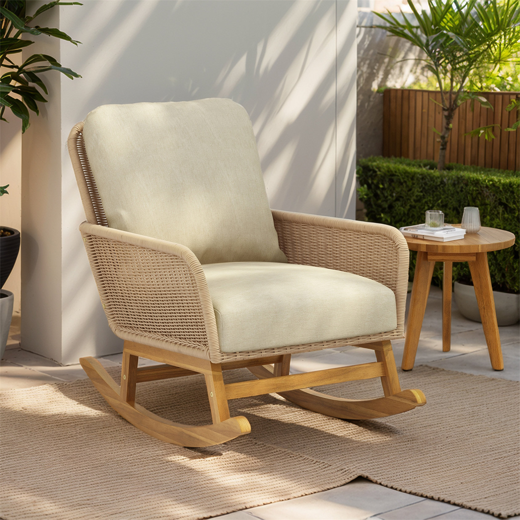 Bayou Breeze Outdoor Wicker Rocking Chair | Wayfair