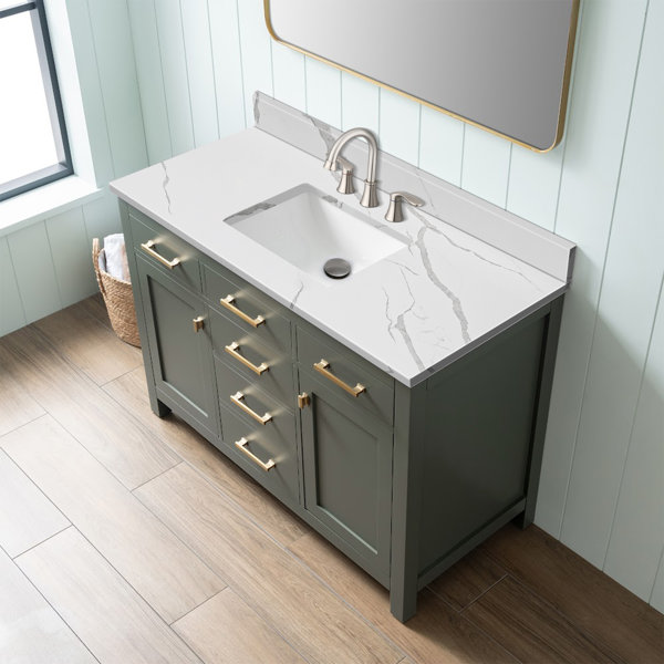 RENIST 48'' Quartz Single Bathroom Vanity Top with Sink – For Vanity ...