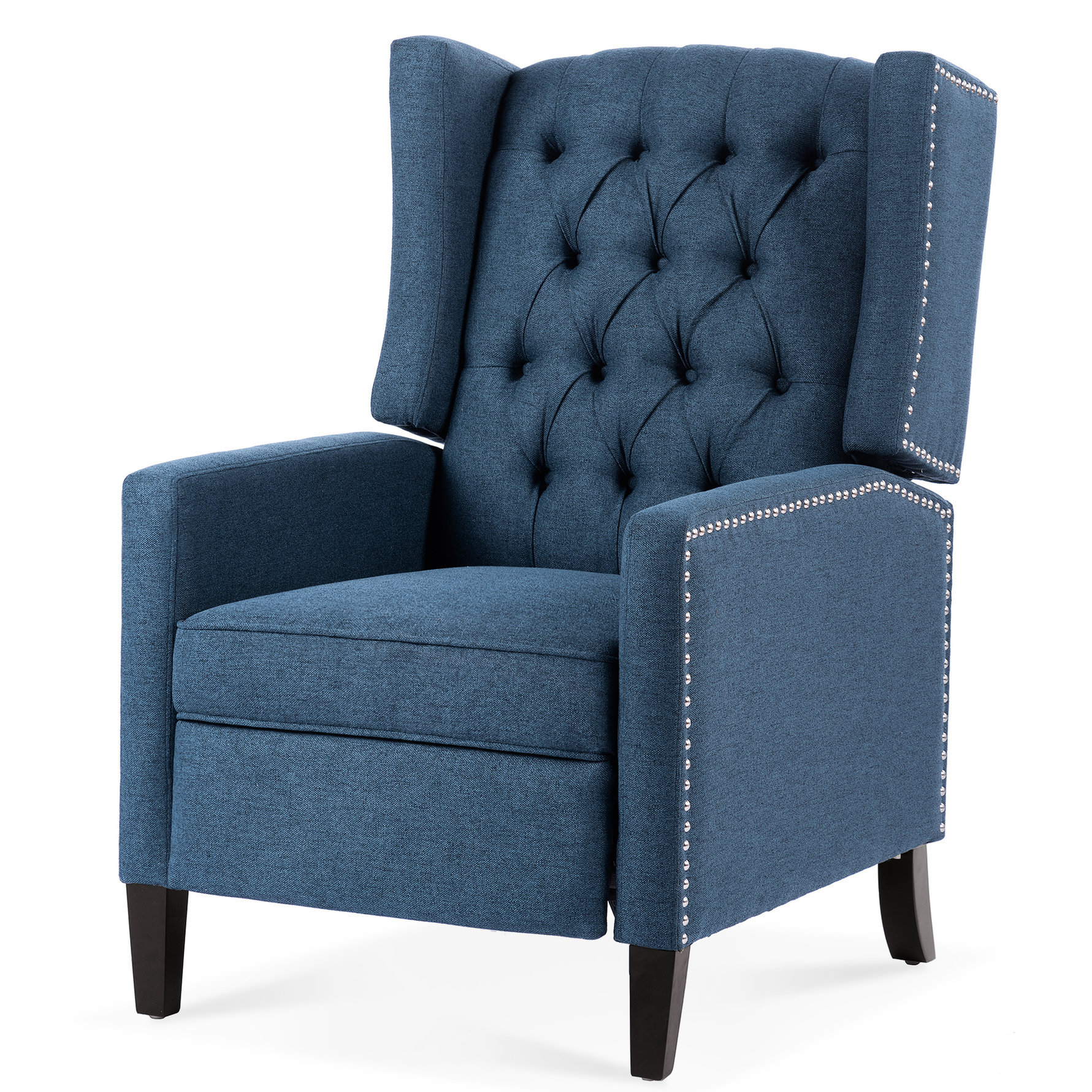 Red Barrel Studio® 27.28" Wide Wing Chair Recliner In Blue With Wear ...