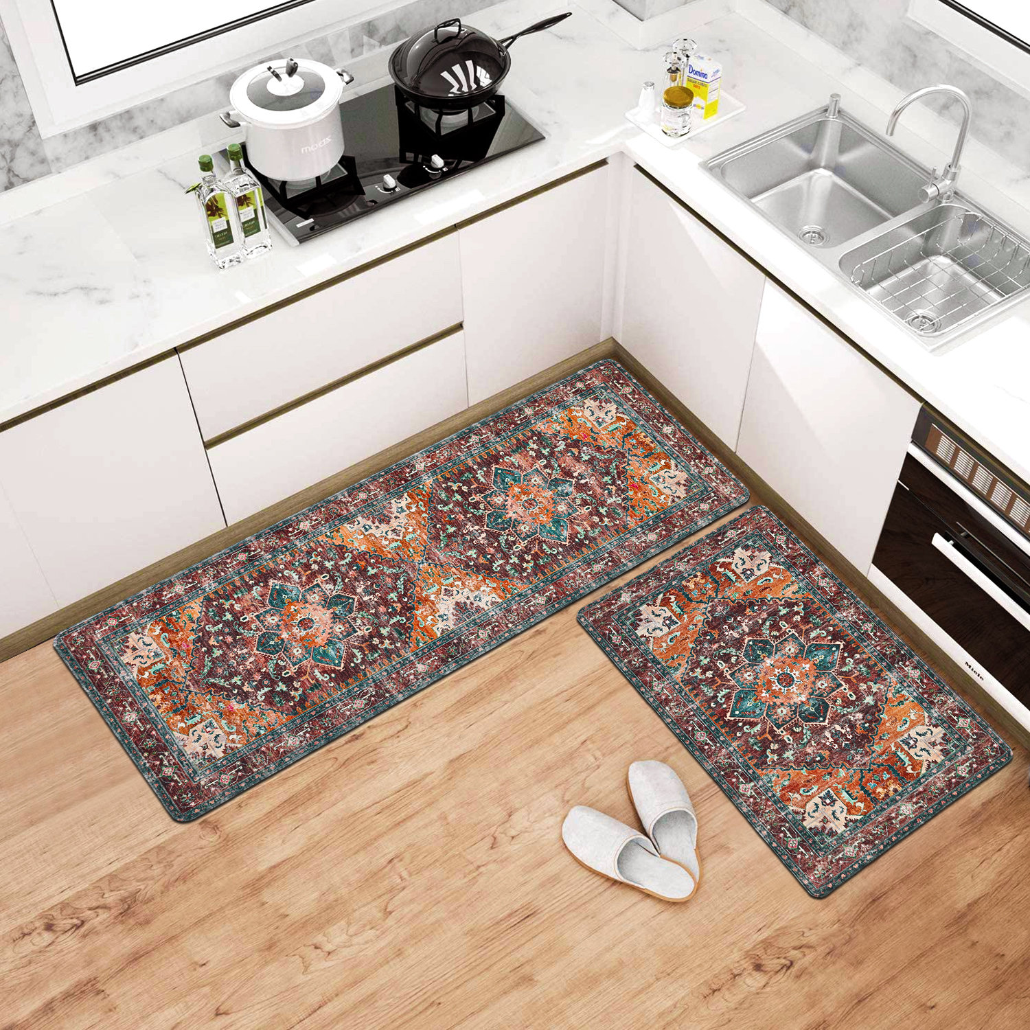 Bungalow Rose Seleena Widened Anti-fatigue PVC Kitchen Mat 2PCS in ...