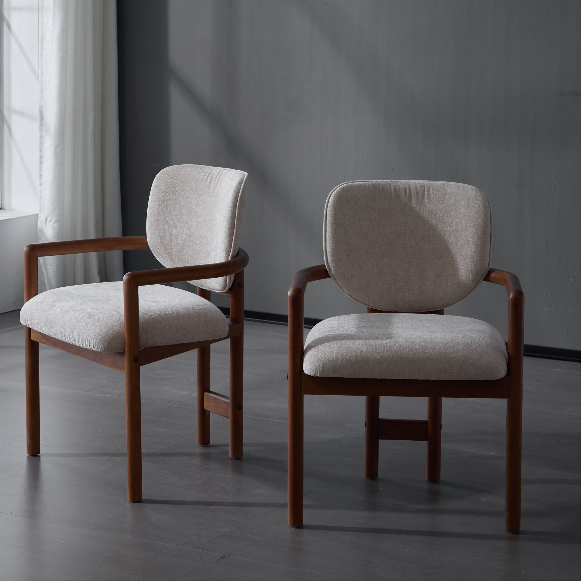 Red Barrel Studio® Dining Chairs Set Of 2 Upholstered Arm Chairs ...