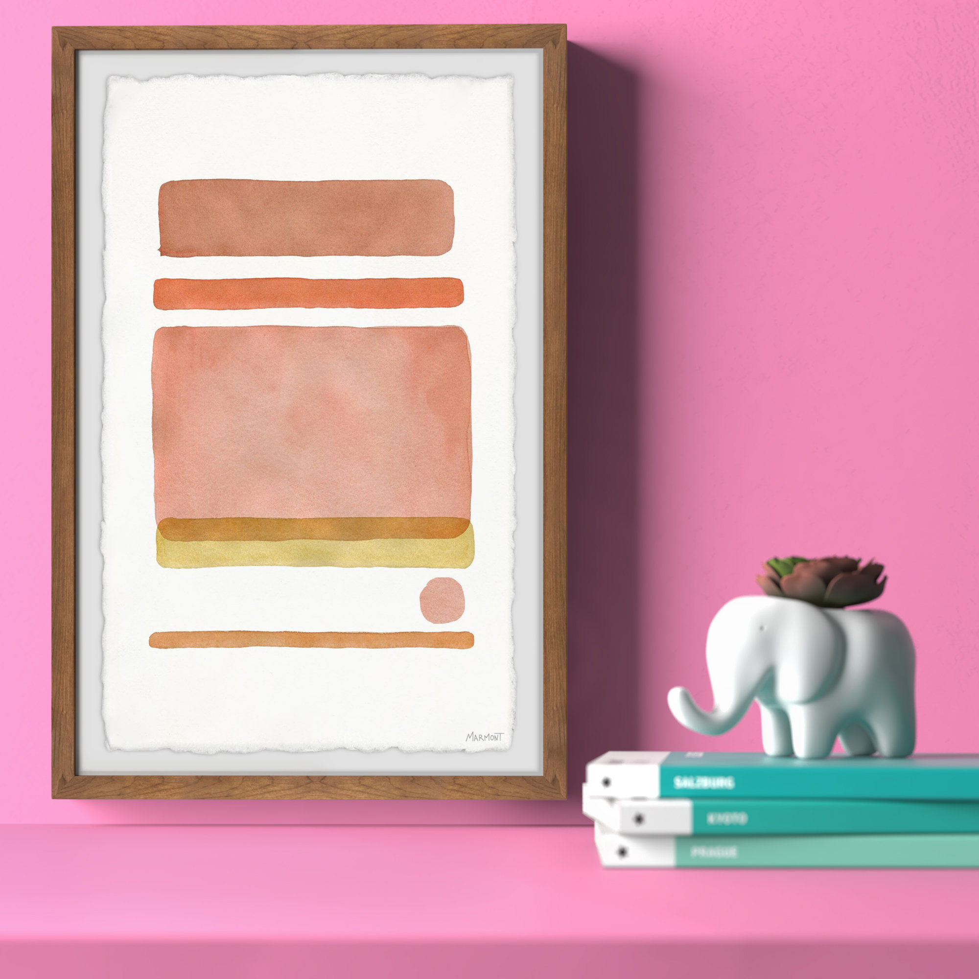 Ebern Designs Dot in Between Lines V by Marmont Hill - Picture Frame ...