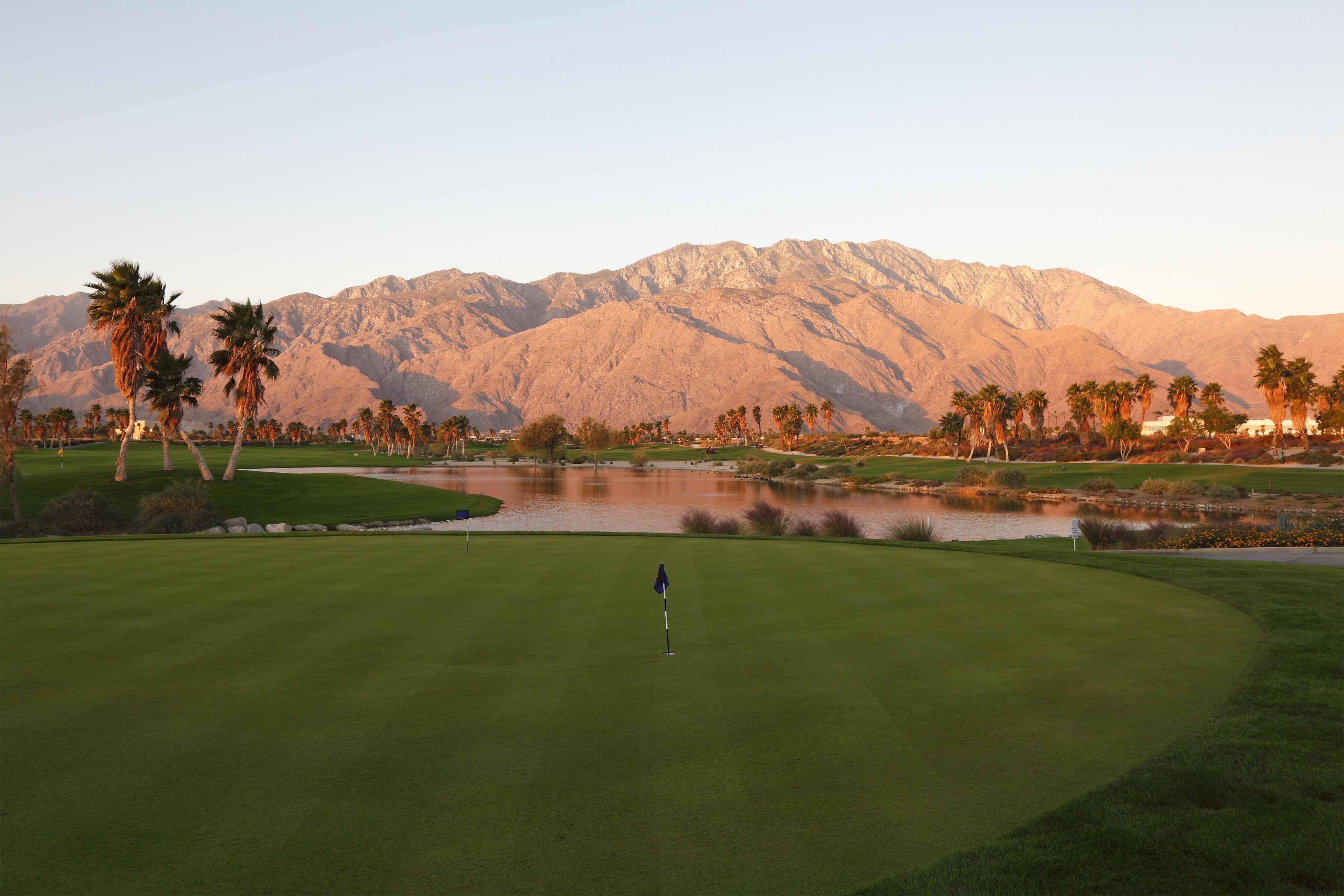 Ebern Designs Sunrise Desert Landscape of a Golf Course by ...